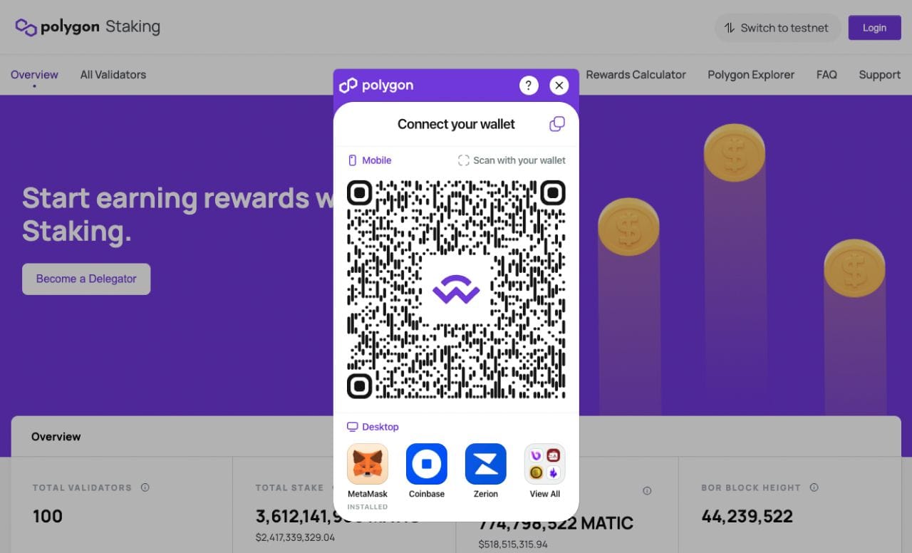 How to Stake Polygon (MATIC) with MetaMask and Polygon Portal?