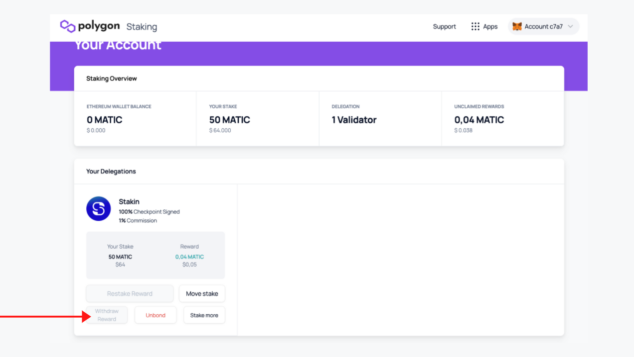 How to Stake Polygon (MATIC) with MetaMask and Polygon Portal?