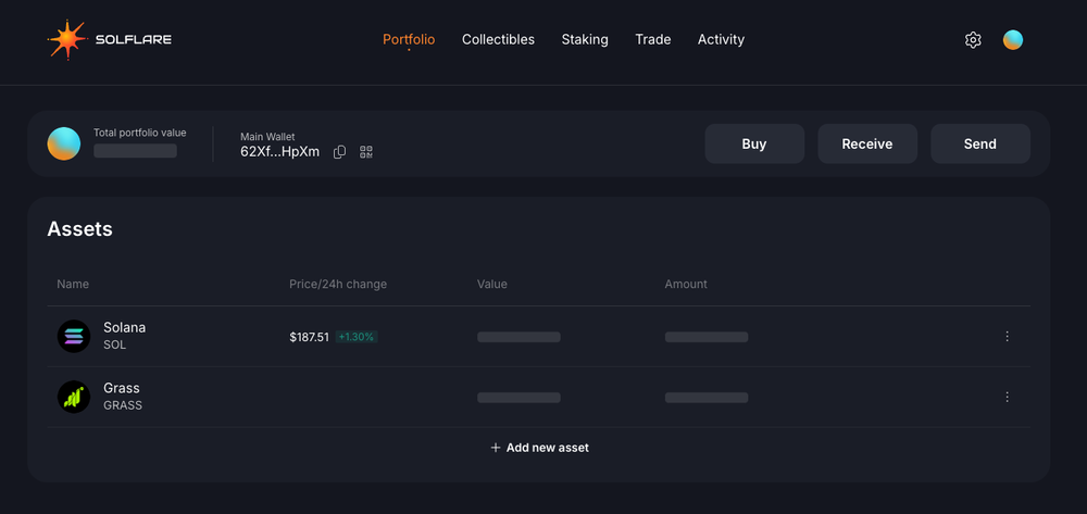 How to Stake Grass(GRASS) with Solflare